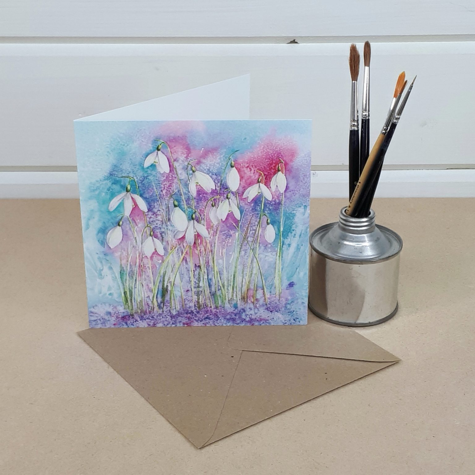 Snowdrops - a snowdrops greetings card - Ingrid Hill Art